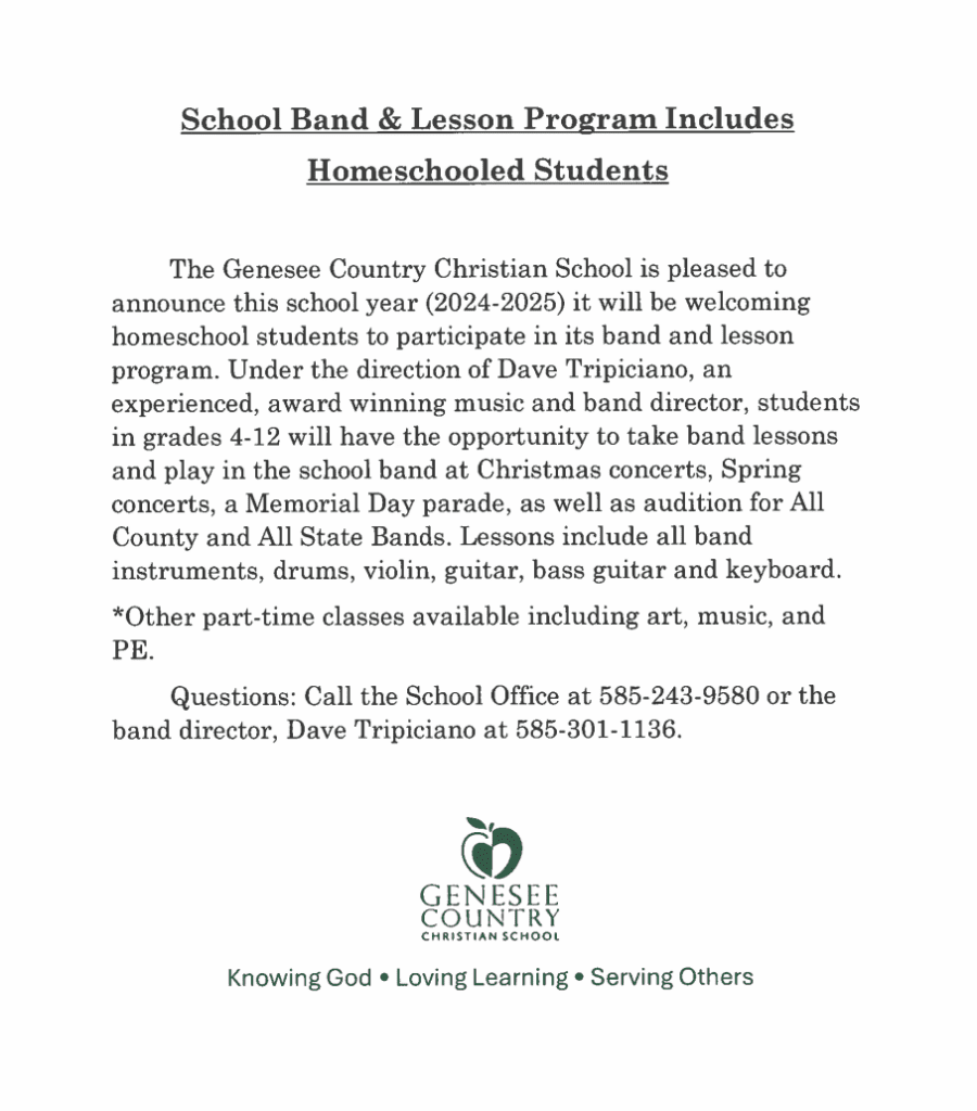 School Band & Lesson Program Includes Homeschool Students | NYS LEAH